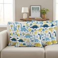 Blue Dinosaur Throw Pillow Covers 20 x 20 Inch Pillow Covers Set of 4 ...