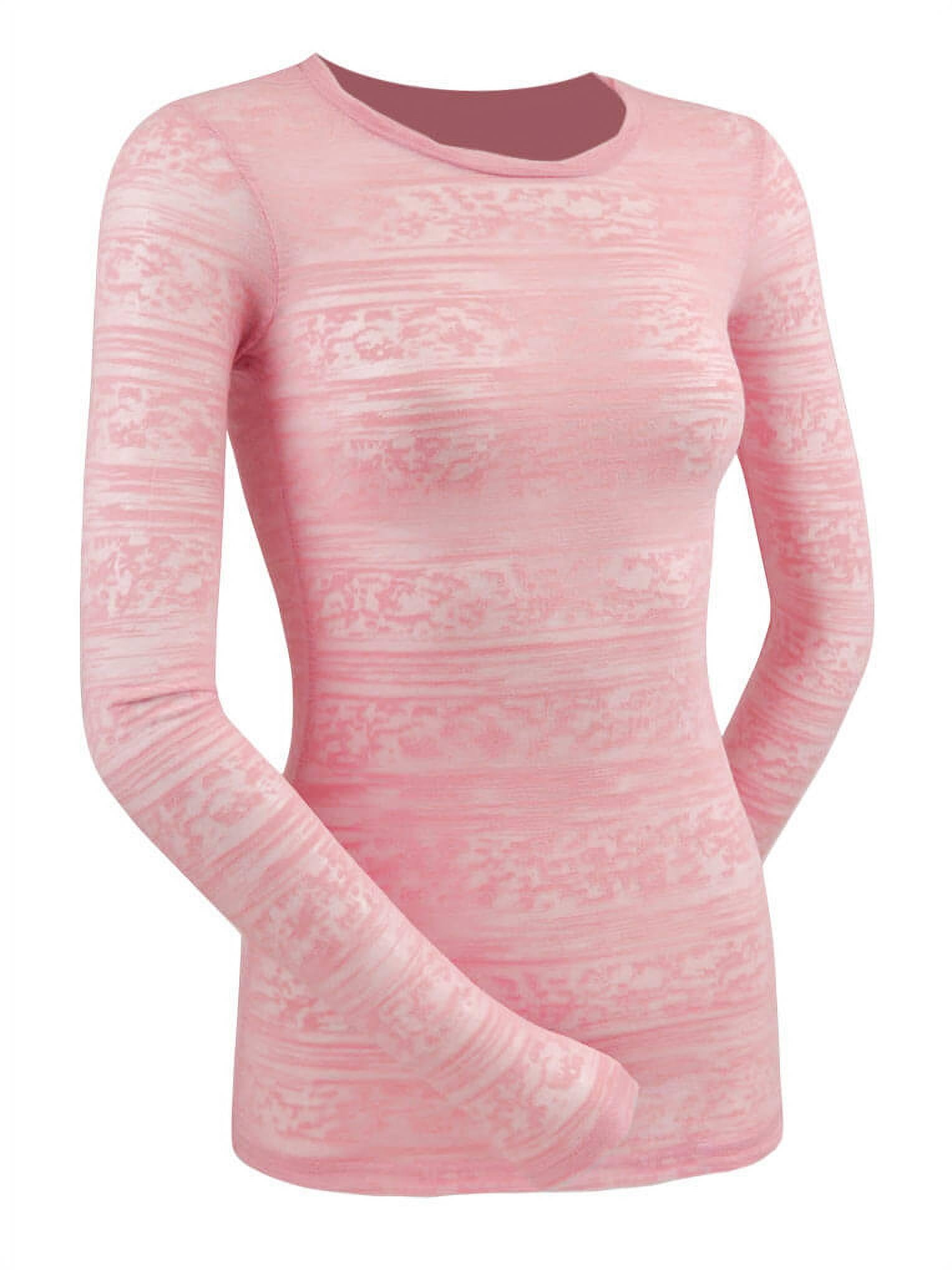 Kavio! Junior Striped Burnout Twisted Crew Neck Long Sleeve Baby Pink ...