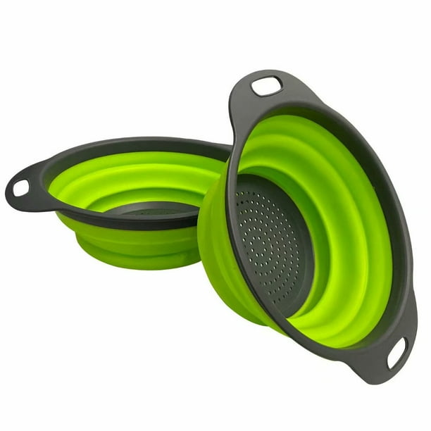 2 Pack Collapsible Colanders Set, Kitchen Strainer Space-Saver Folding ...