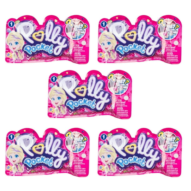 Mattel - Polly Pocket Series 1 Mystery Dolls - BLIND BAGS (5 Pack Lot ...