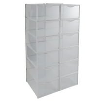 Simplify Set of 12 Plastic Stackable Shoe Boxes in White - Walmart.com
