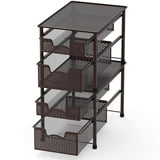 SimpleHouseware 2-Level Stackable Slide Basket Organizer, Bronze ...