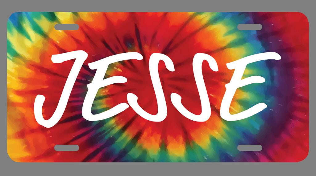 Jesse Name Tie Dye Style License Plate Tag Vanity Novelty Metal | UV ...