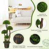 Topbuy 3ft Indoor & Outdoor Artificial Cedar Topiary Tree, Rattan Trunk ...