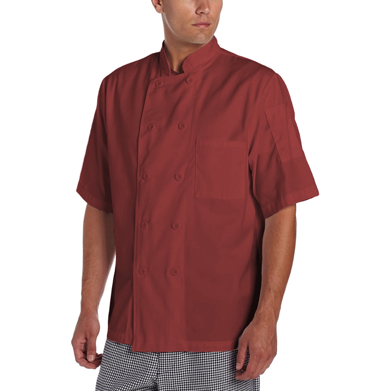 Chef Code Basic Short Sleeve Chef Coat with Pearl Buttons, Chef Jacket ...