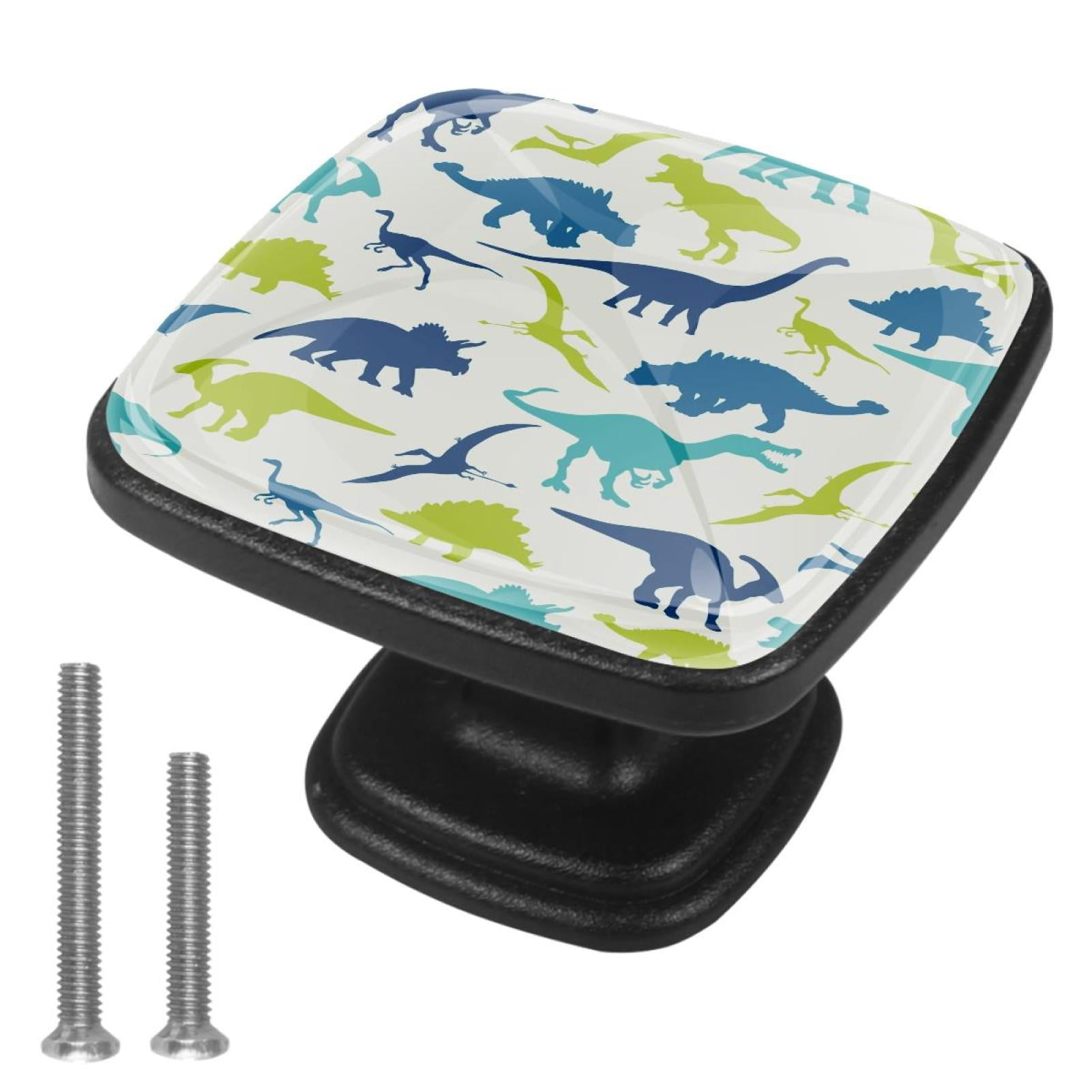 4 Pcs Cabinet Handle Drawer Pulls Dinosaur Knobs with Screws Square ...