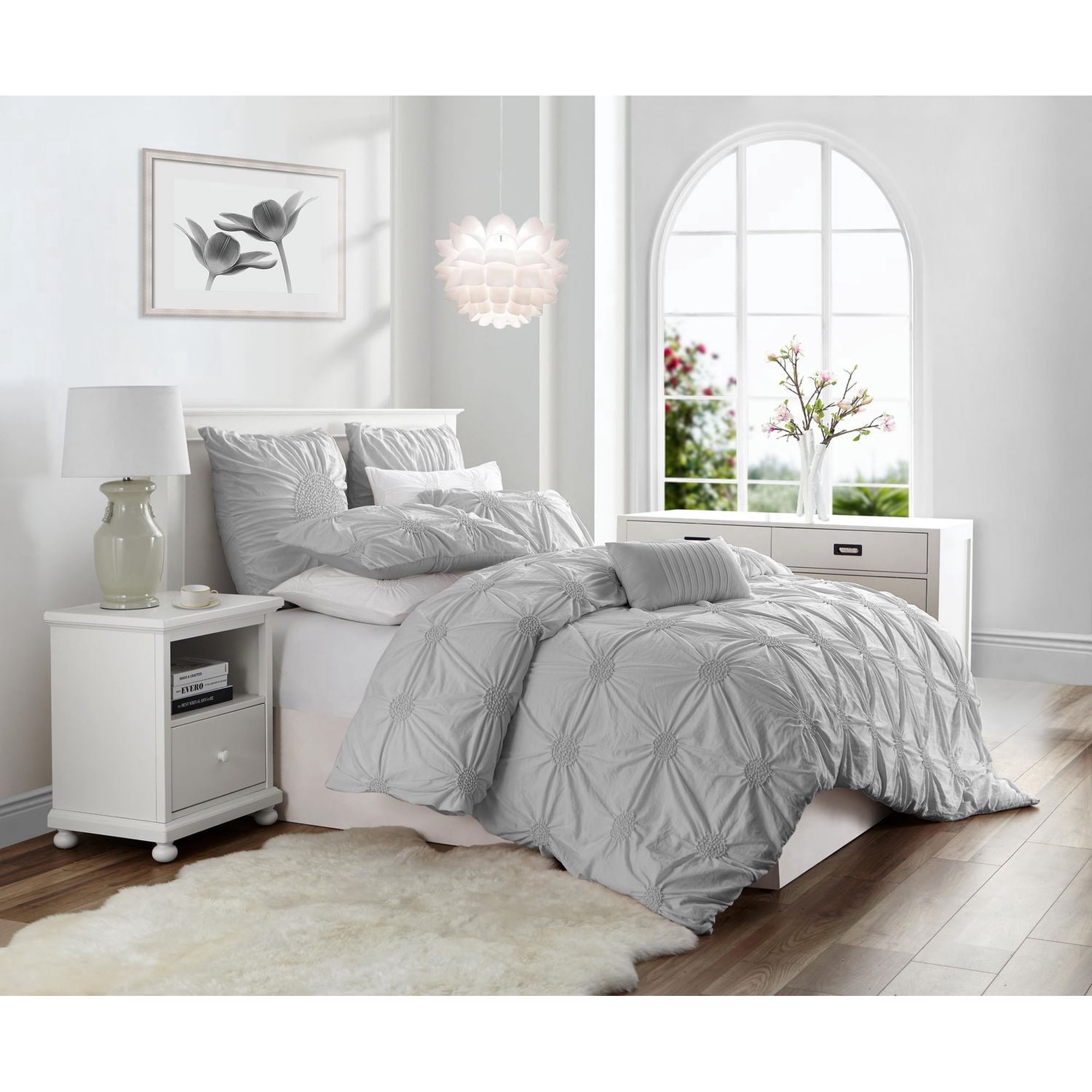 Click here for Swift Home Luxury Floral Ruched High Quality Duvet... prices