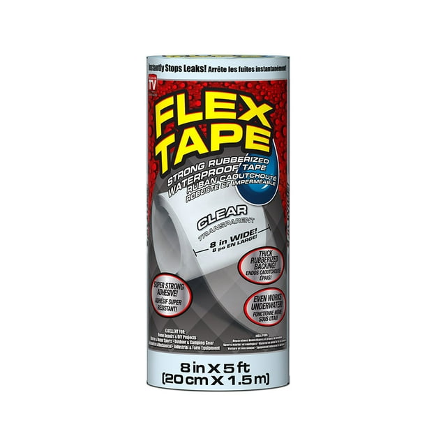 Flex Tape Rubberized Waterproof Tape, 8 inches x 5 feet, Clear - Walmart.ca