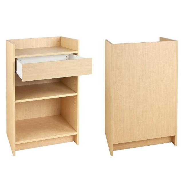 20 in. L x 20 in. D x 38 in. H Maple Register Stand with Drawer and Two ...