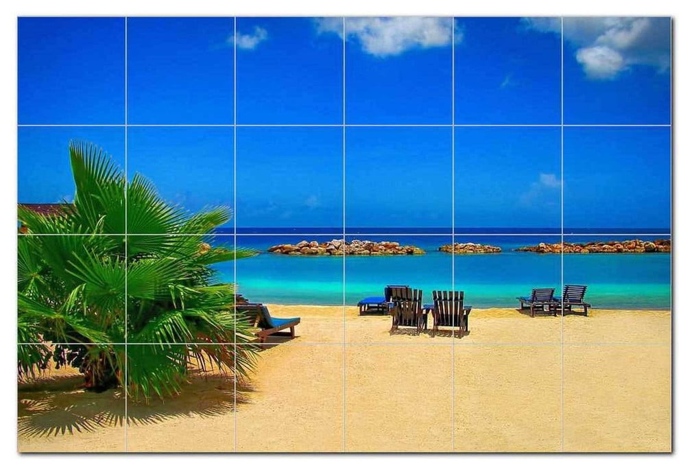 Beach Ocean Ceramic Tile Mural Kitchen Backsplash Bathroom Shower ...