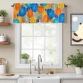 Dahlias Bloom Valances for Windows Modern Exotic Minimalist Blue Yellow ...