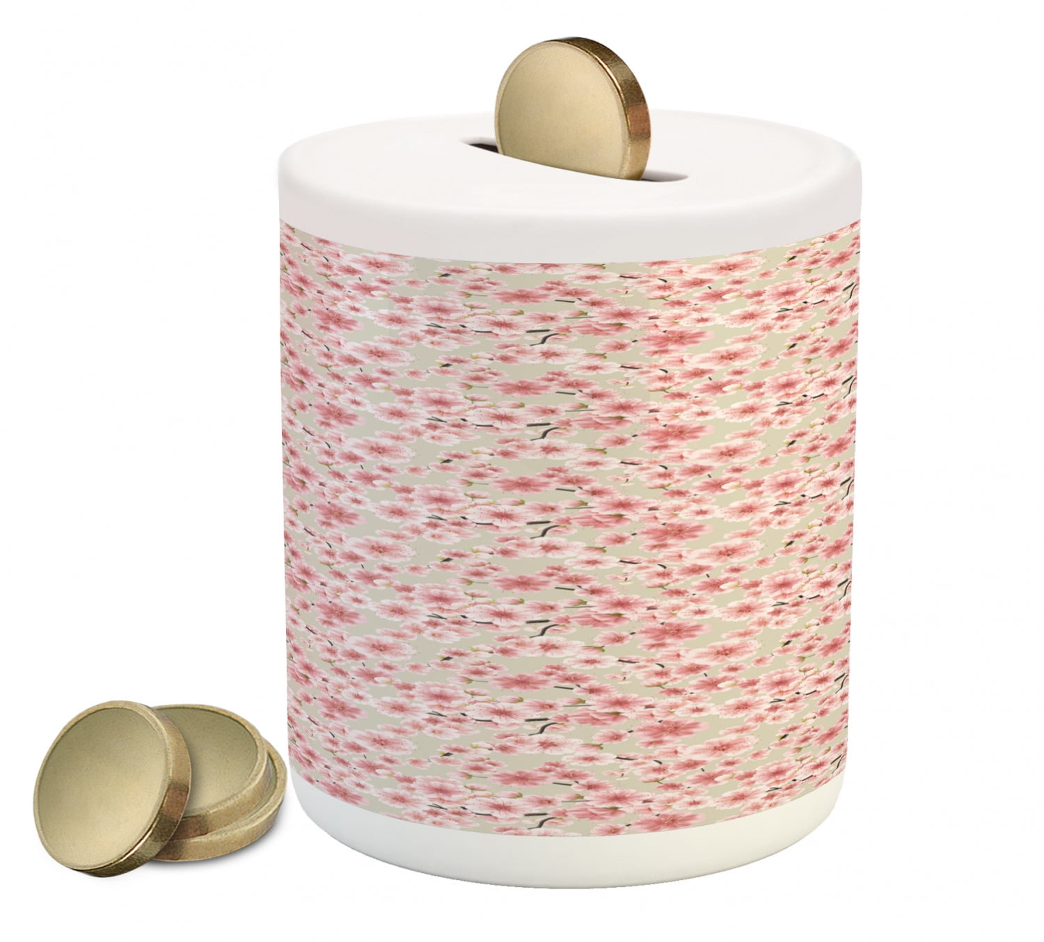 Cherry Blossom Piggy Bank, Random Arrangement of Pastel Colored ...