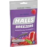 HALLS Breezers Cool Berry Sugar Free Throat Drops, 20 Drops - Walmart.com