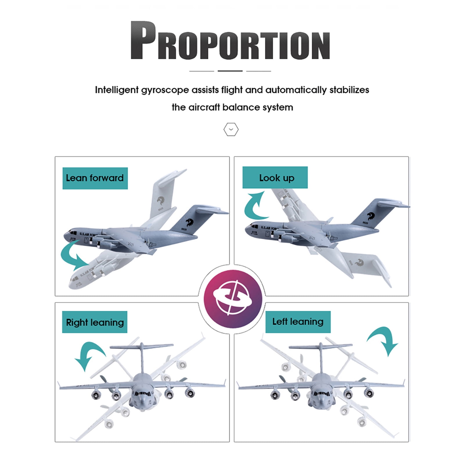 AVIÓN DE CONTROL ROMOTO DE JUGUETE 390 mm Envergrafías de 2.4Ghz 2ch ...