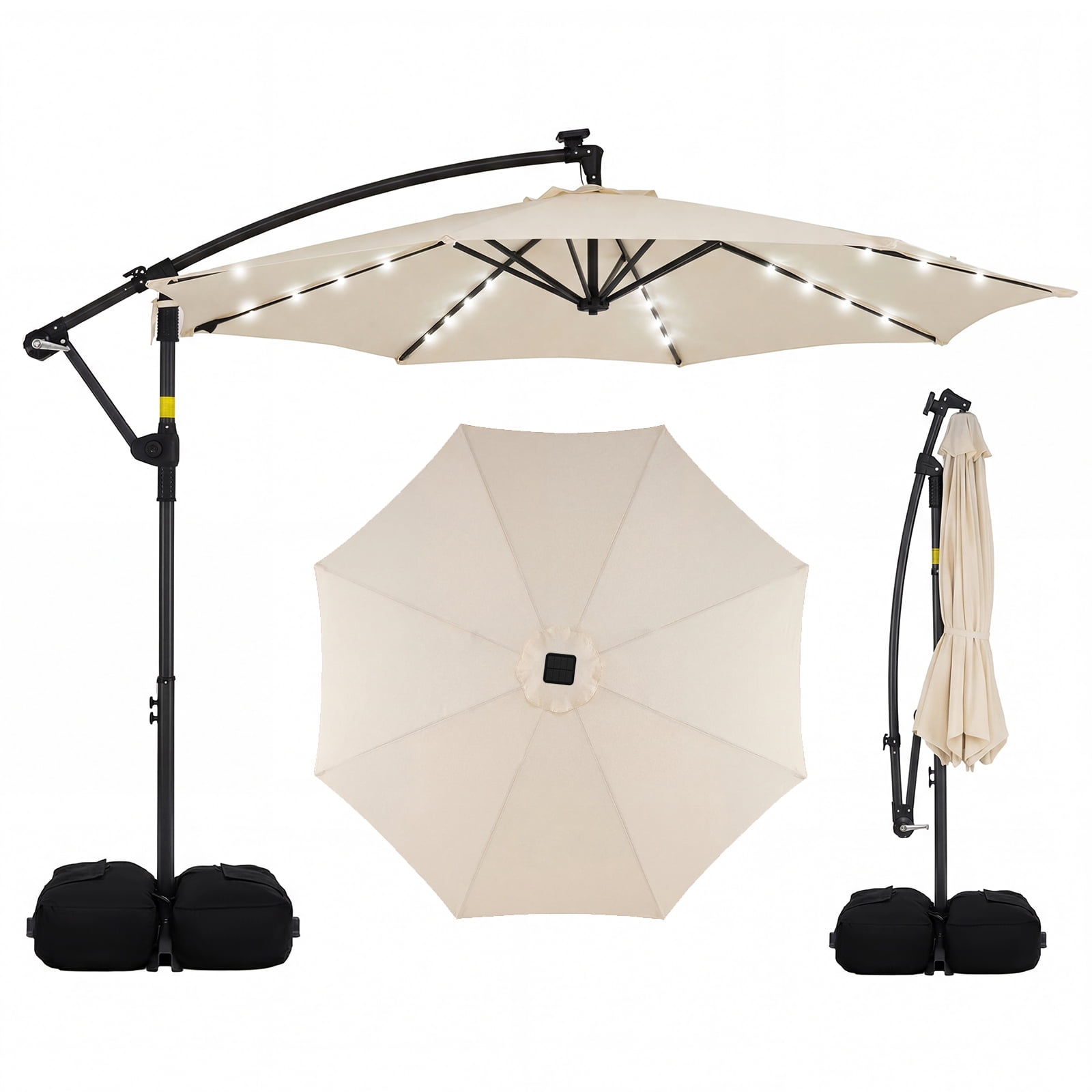 Click here for Costway 10 Ft Solar Offset Hanging Umbrella Patio... prices