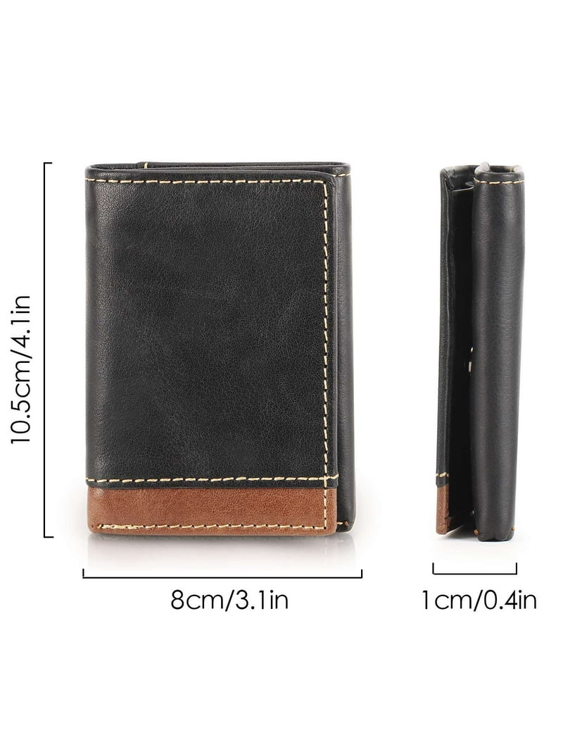 Gustave Men's Leather Trifold Wallets RFID Blocking Zipper Slim Wallet ...
