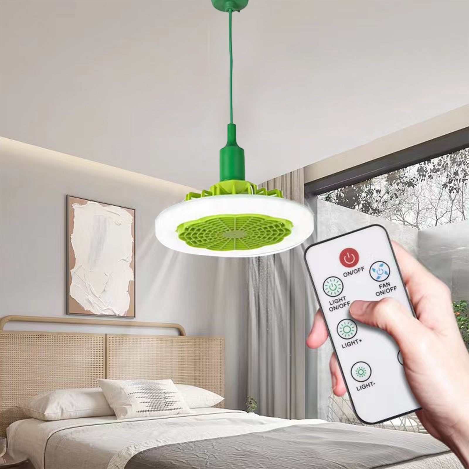 SRstrat E27 Screw Fan Pendant Lamp,Ceiling Fan With Lights,Enclosed Low ...