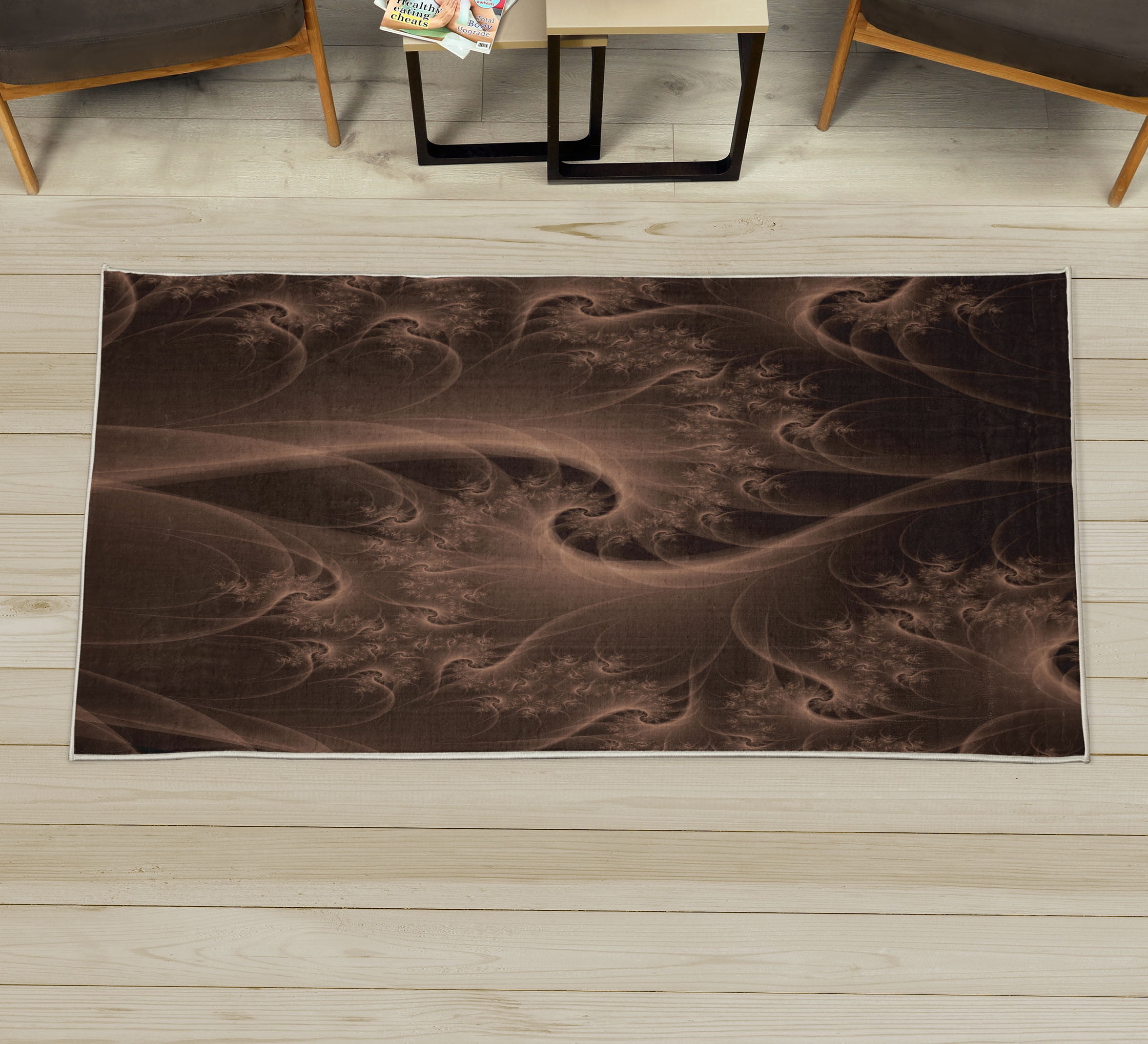 Abstract Decorative Rug, Digital Fractal Image with Swirling Turning ...