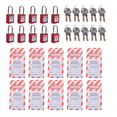 10 Red Lockout Tagout Locks with Lock Out Tag Tags, Keyed Different ...