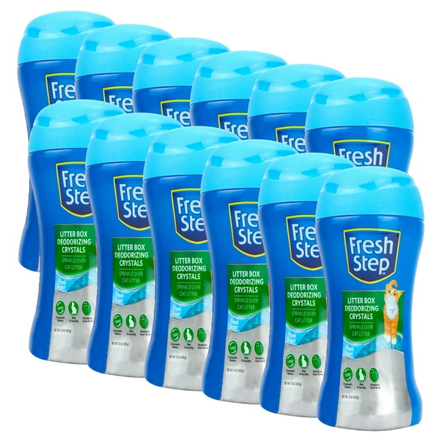 (12 pack) Fresh Step, Fresh Scent Cat Litter Box Scent Crystals, 15 oz ...