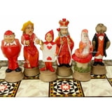 Alice in Wonderland Fantasy Chess Set W/ 14 1/2" Mosaic Color Board ...