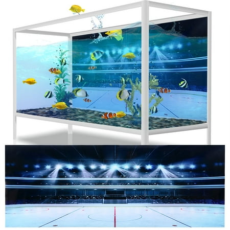 Fish Tank Poster,PVC Beautiful Adhesive Lighted Aquarium Background ...