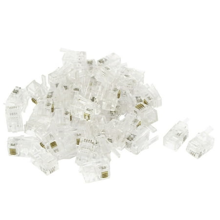 40 Pcs RJ9 4P4C Telephone Cable End Phone Adapter Connector Modular ...