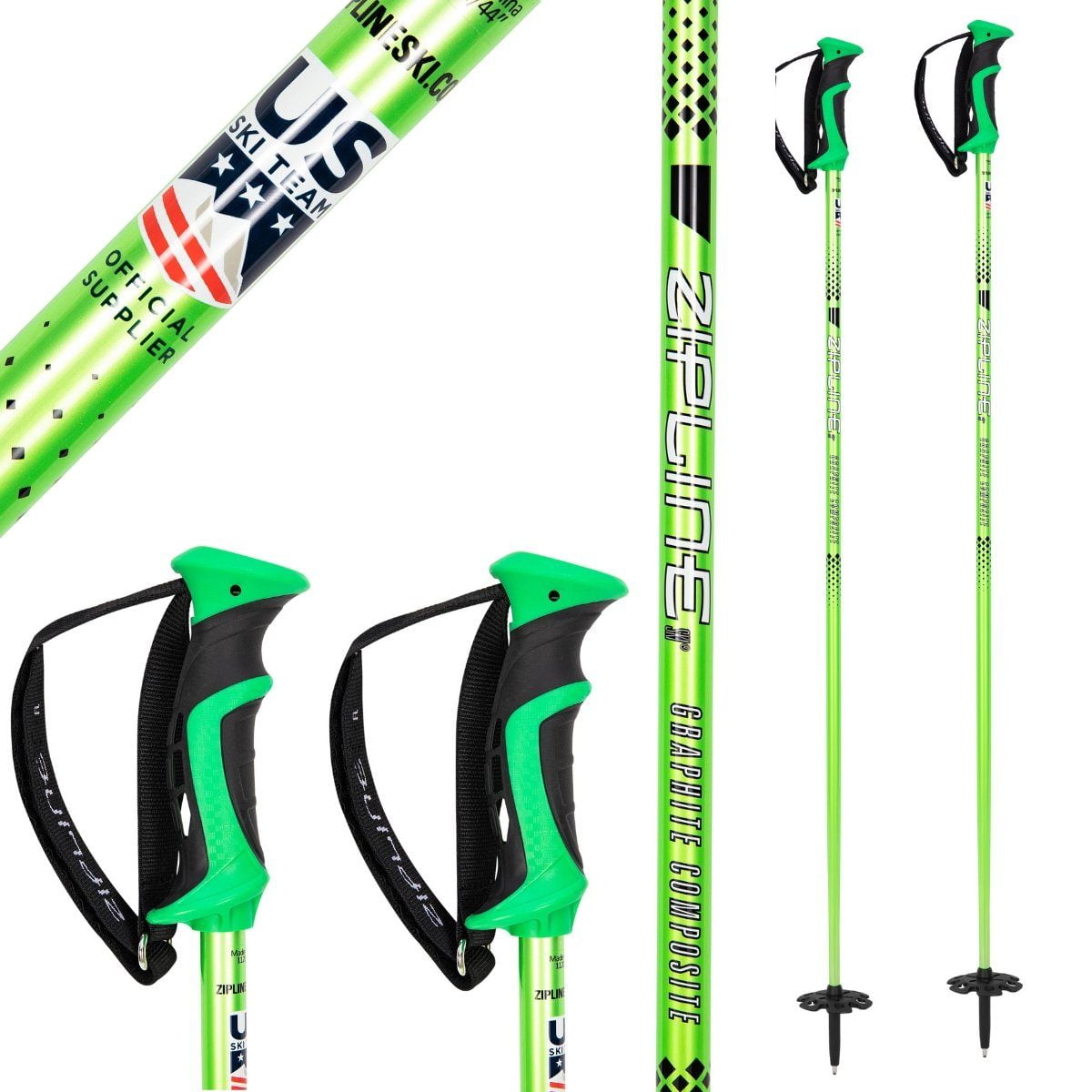 Zipline Blurr 16.0 Graphite Composite Ski Poles - Walmart.com - Walmart.com