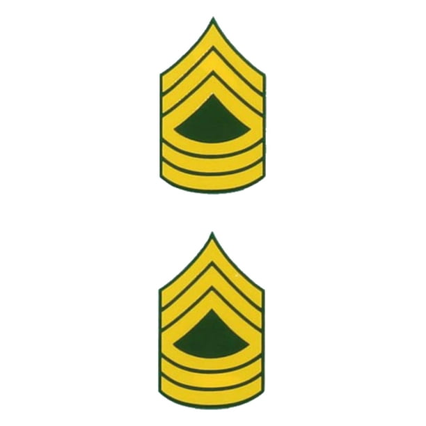 US Army E-8 MSG Rank 2-Piece 1 inch Master Sergeant Decals - Veteran ...