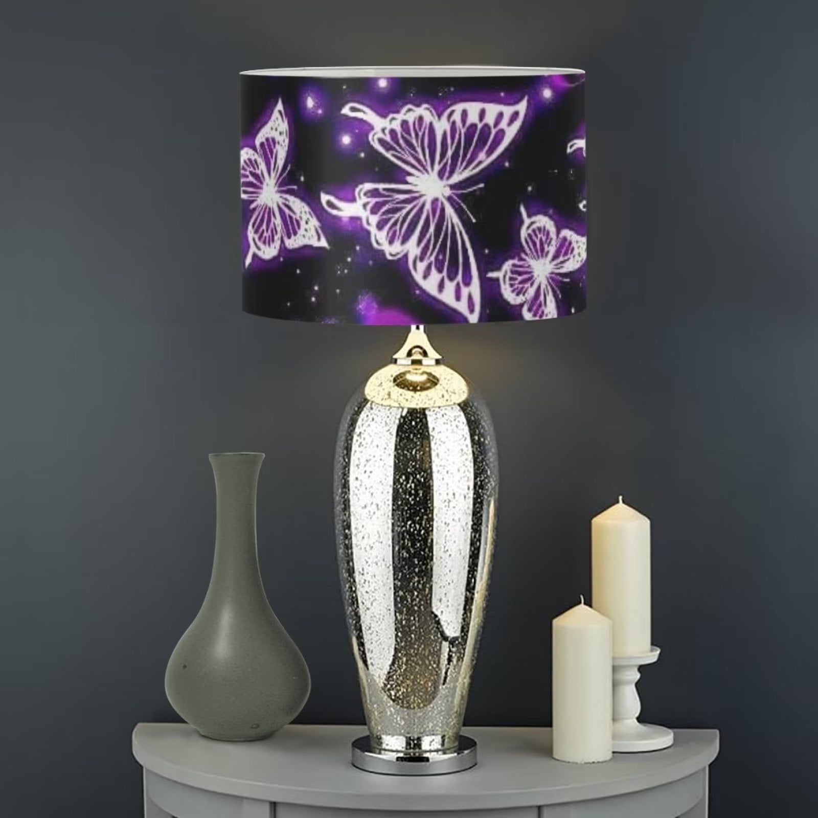 NETILGEN Table Lamp Shade Luminous Butterfly Well Constructed Drum ...