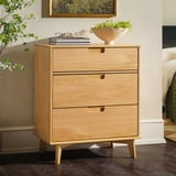 Walker Edison 3-Drawer Groove Handle Solid Wood Dresser - Natural Pine ...
