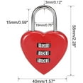 3 Digit Combination Padlock, 3mm Shackle, Zinc Alloy Lock Heart Shaped ...