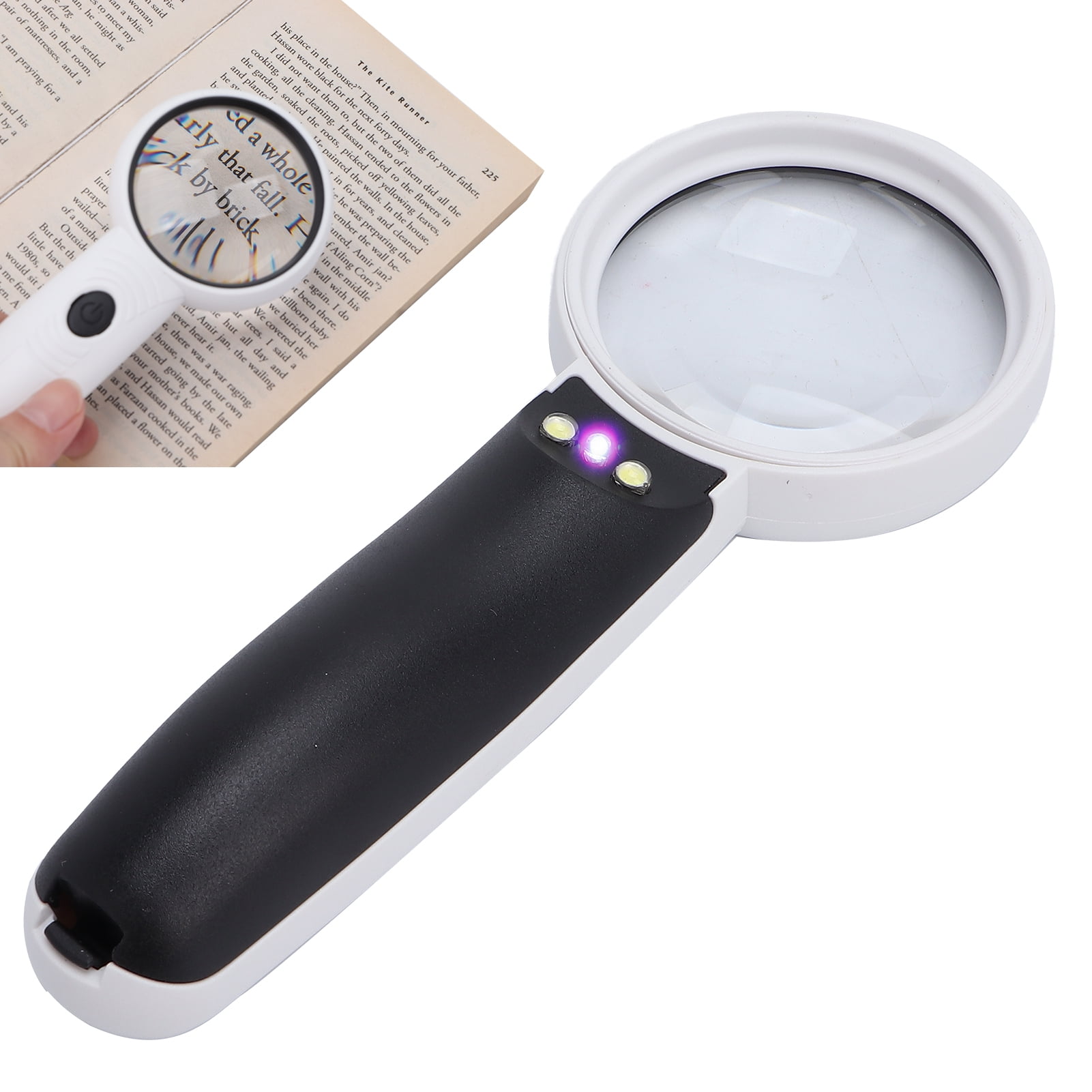 Lupa 5X 12X con Luz Lupa Iluminada Luz LED Portátil con Pilas para ...