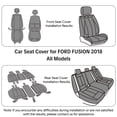 2018 Car Seat Cover for FORD FUSION , Waterproof PU Leather 5 Piece ...