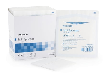 McKesson Performance Plus Gauze Drain Split Sponge 6Ply Sterile 4 in.X4 ...