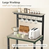 "Capri Kitchen Bakers Rack, Oak Gray, 4 Tiers Storage Shelf, Microwave ...