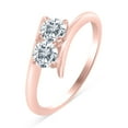 1/2ctw Diamond Two Stone Solitaire Engagement Ring in 10k Rose Gold (G ...
