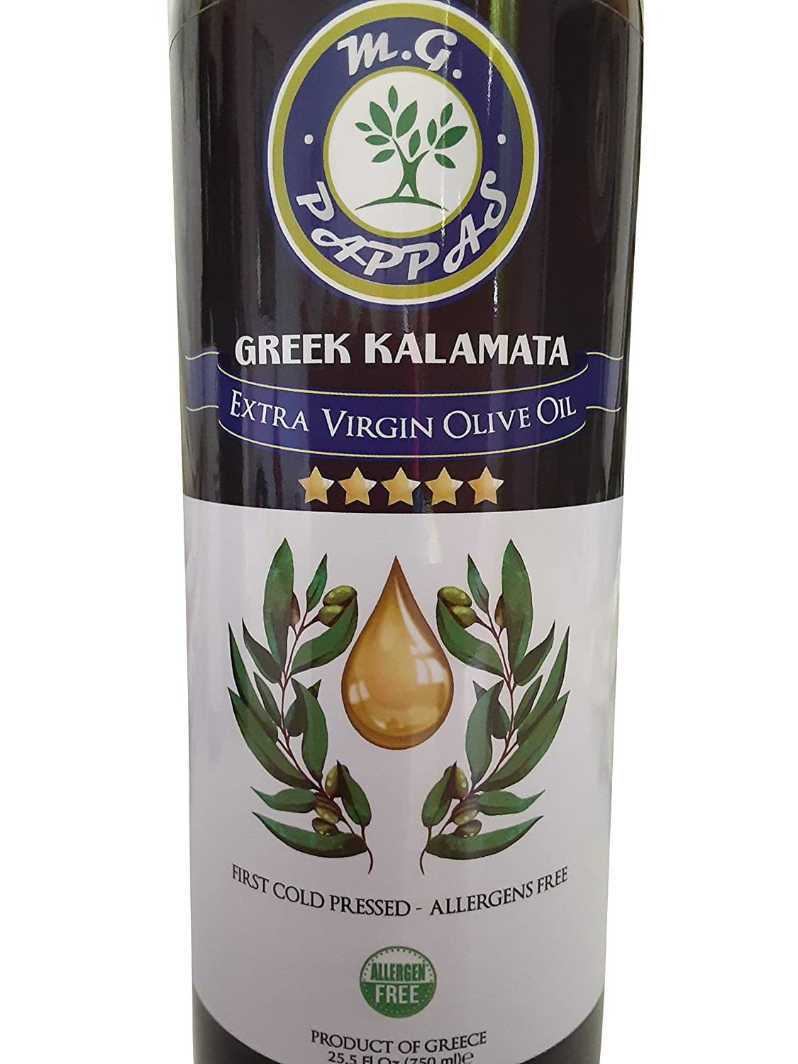 Buy M.G. PAPPAS Kalamata Extra Virgin Olive Oil Greek Unfiltered First ...
