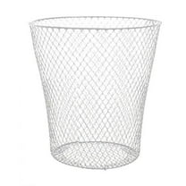 Smart Design Steel Metal Mesh Waste Basket - 11.75 x 13.75 inch -White ...