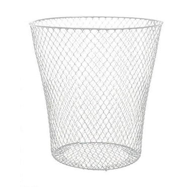 Smart Design Steel Metal Mesh Waste Basket - 11.75 x 13.75 inch -White ...