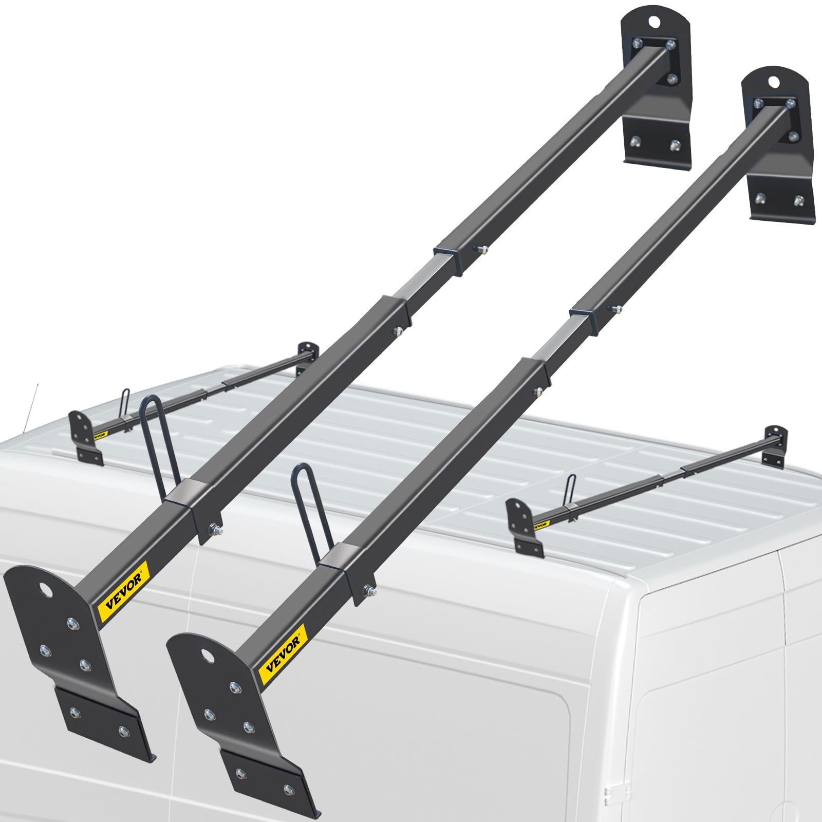 VEVOR Roof Ladder Rack Van Ladder Rack 55"-63" Adjustable 2 Bars 661 ...