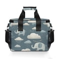 Colorful Flags Clouds with Rain Cute Elephants Portable Cooler Lunch ...