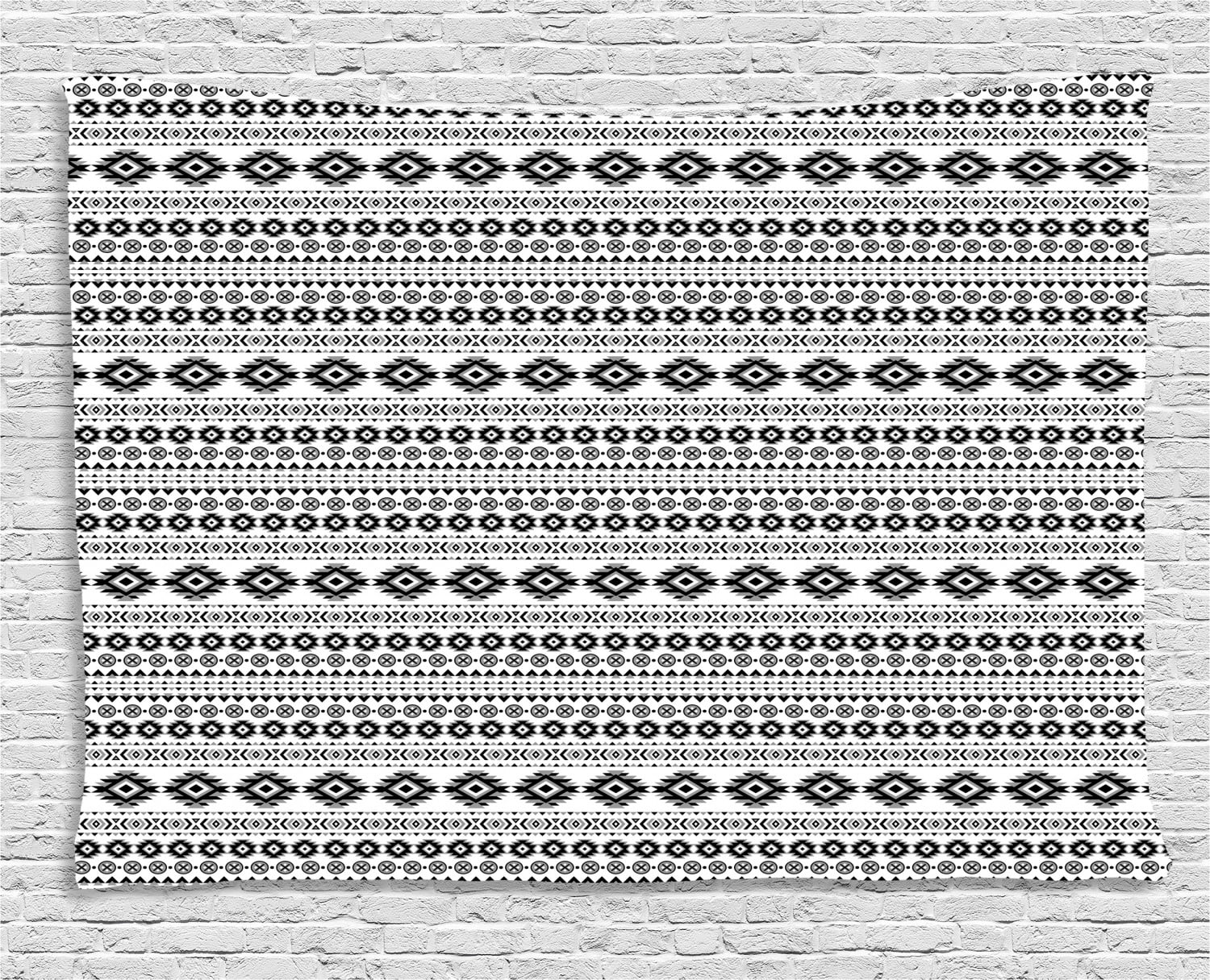 Aztec Tapestry, Ikat Style Prehistoric Forms Folk Retro Hippie Tribal ...