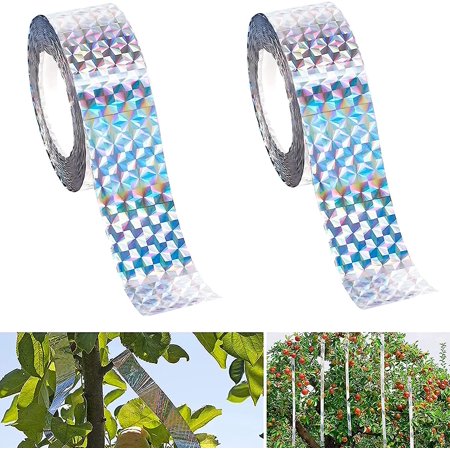 HUSERYT Reflective Repellent Tape, 2 Rolls Anti Bird Tape, Reflective ...