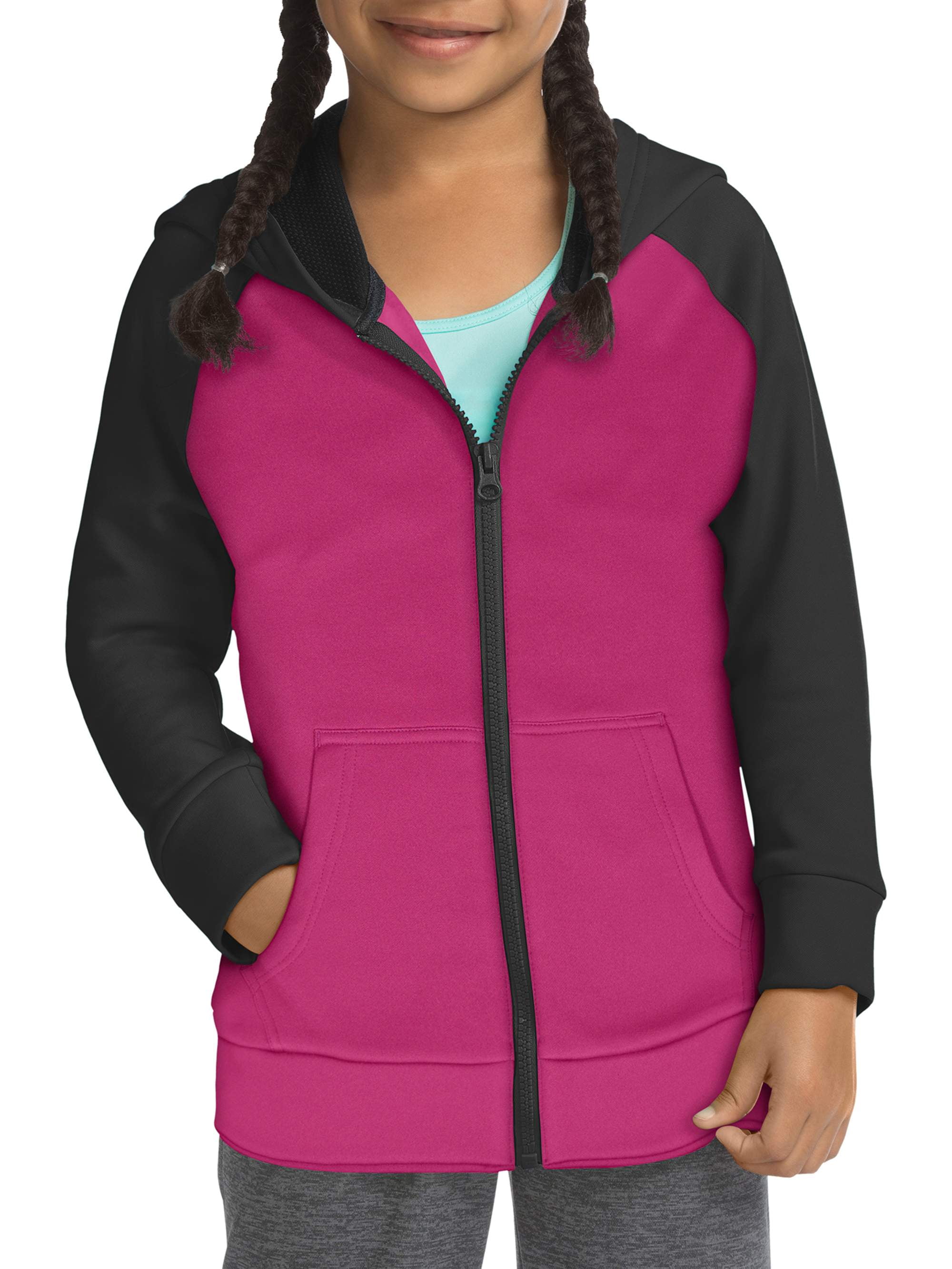 Hanes Sport Tech Fleece Full Zip Hooded Jacket (Little Girls & Big ...