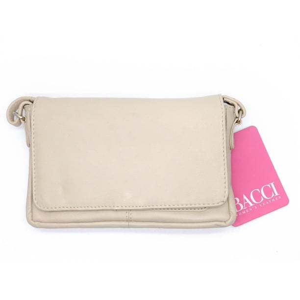 Bacci Genuine Leather Small Flap Over Sling Shoulder Bag Style, Sand ...