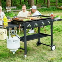 SKOK Outdoor Foldable 3 Burners Propane Griddle-31.5'' Portable Flat ...