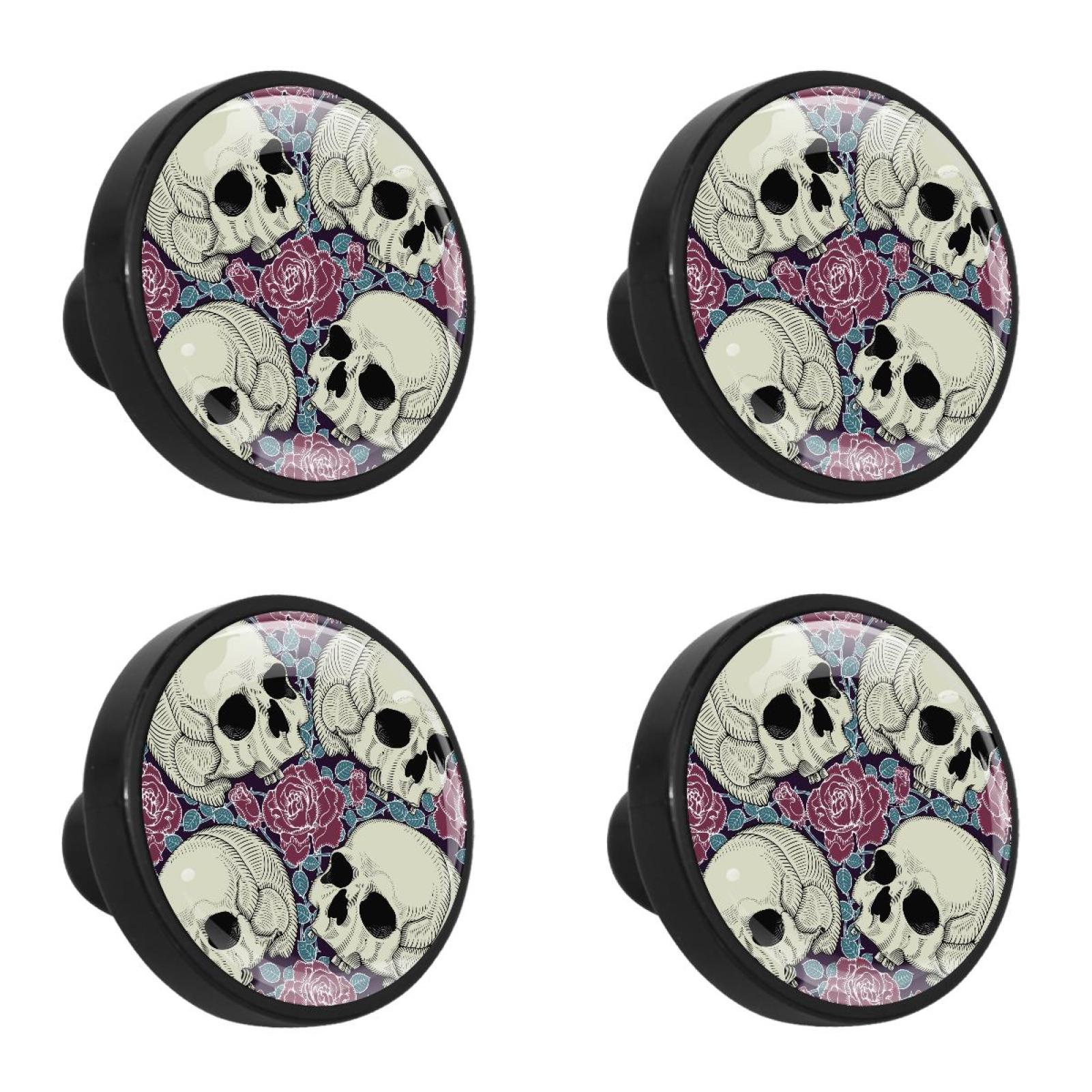 4 Pcs Skull Knobs for Kitchen Cabinet Cupboard Dresser Bookcase Drawer ...