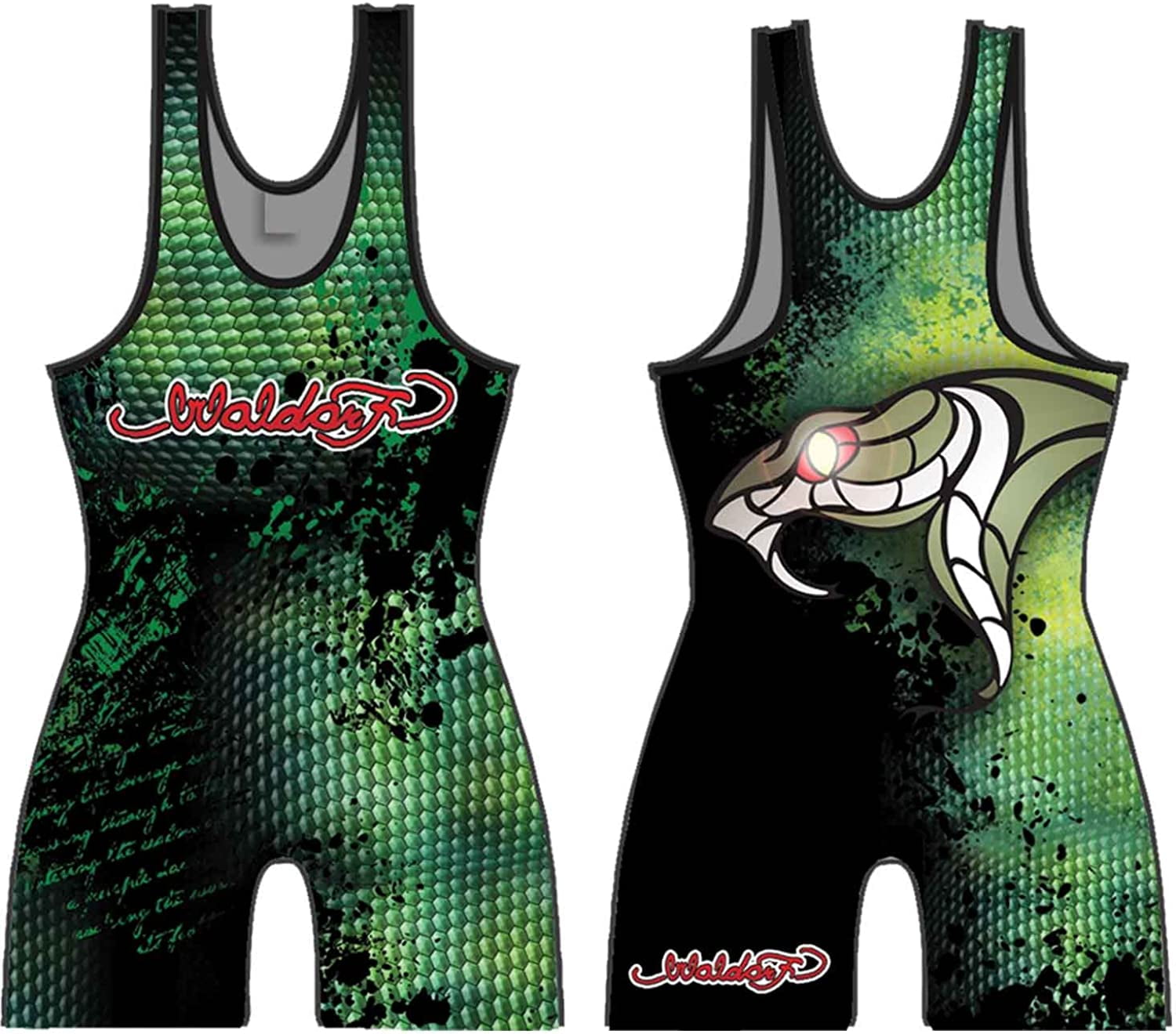 Woldorf USA Wrestling Singlet, Green Snake Digital Sublimation, Martial ...