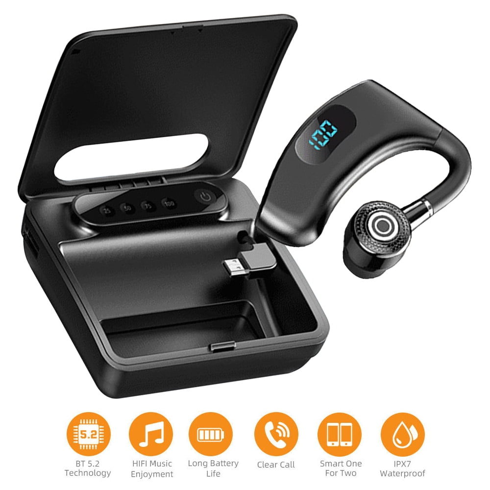 Bluetooth Headset V5.2 Bluetooth Earpiece with Mic and Mute Key ...